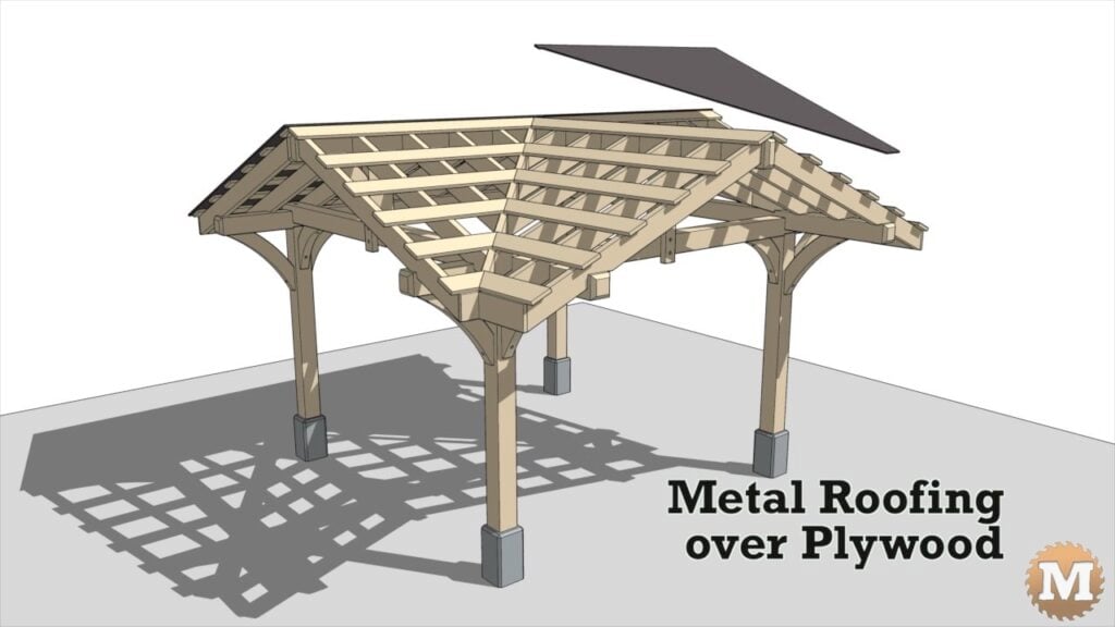 Three Gable Timber Frame Garden or Patio Covering Pavilion