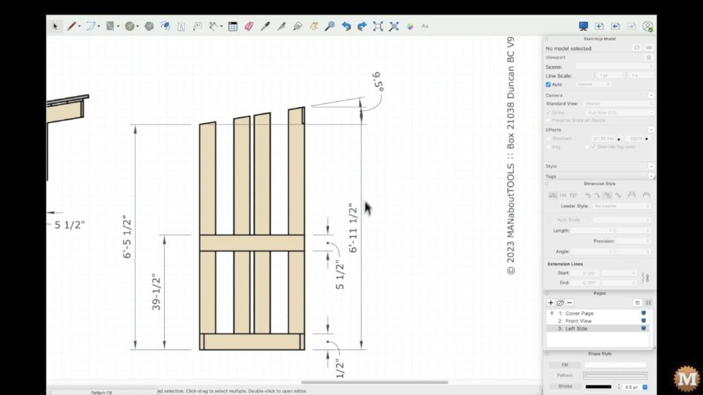 Sketchup Drawing Plan and Cut-List | Firewood Drying Shed